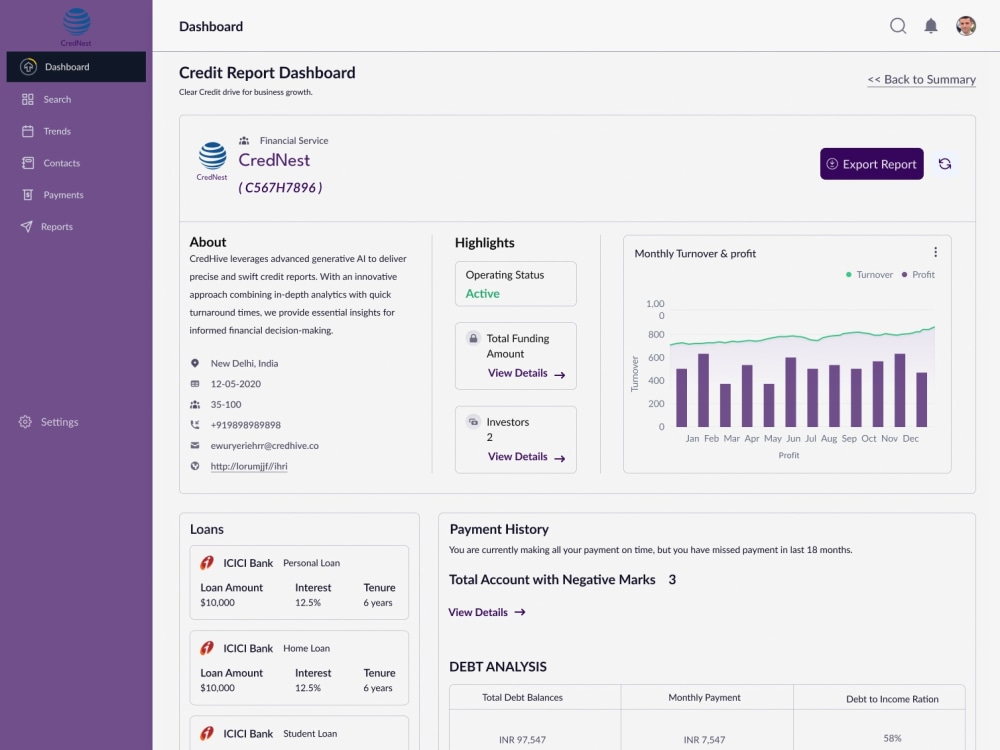 A curated interactive dashboard design for your business or your ...
