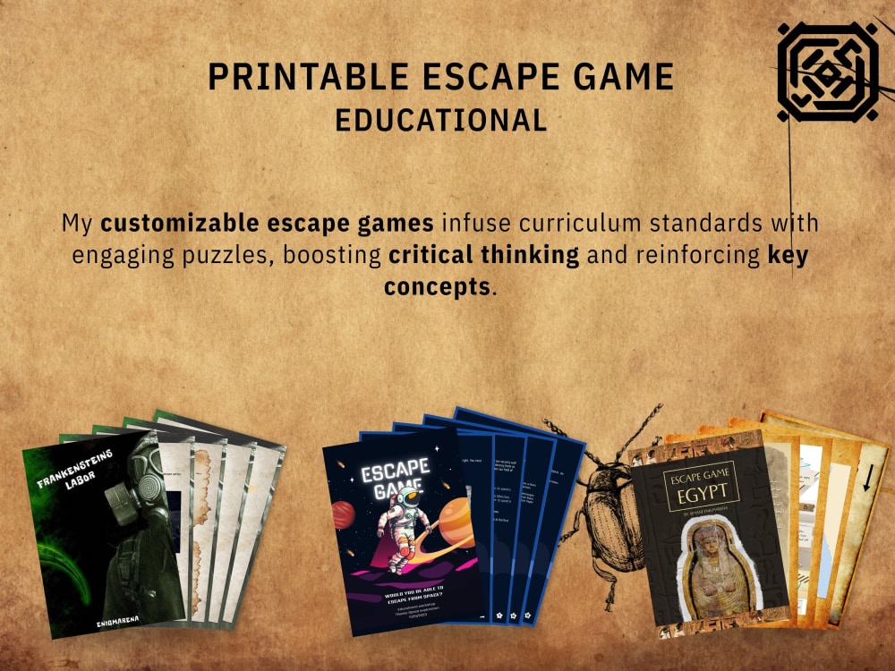 Escape room game scenario puzzles and graphics | Upwork