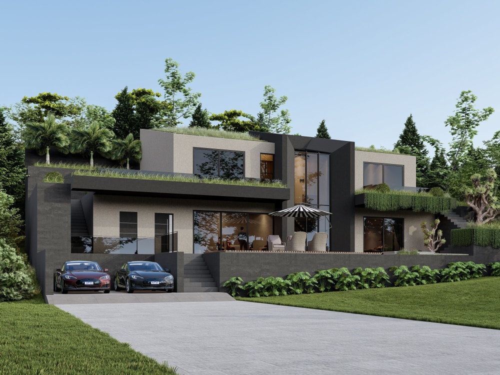 Realistic renders commercial & residential landscaping with birds eye ...