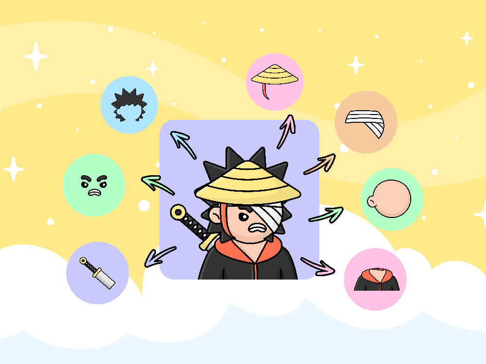 Doodle style nft art cartoon character illustration collection | Upwork