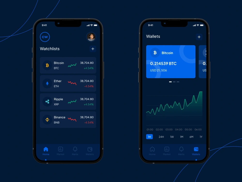 A crypto wallet app UI designs, NFT app UI design and Exchange wallet ...
