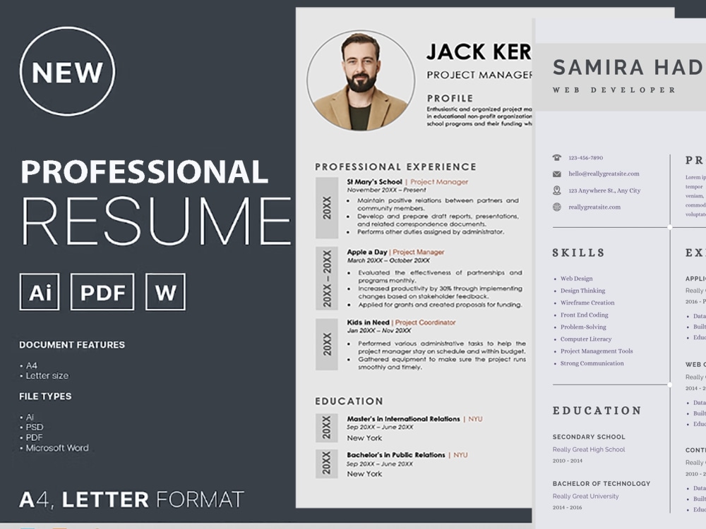 A professional creative CV resume designs | Upwork