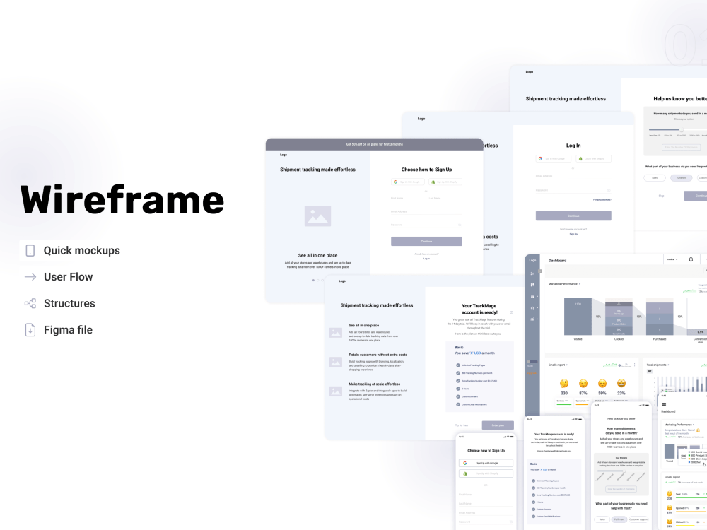 Clickable Wireframes (UX Figma file) | Upwork