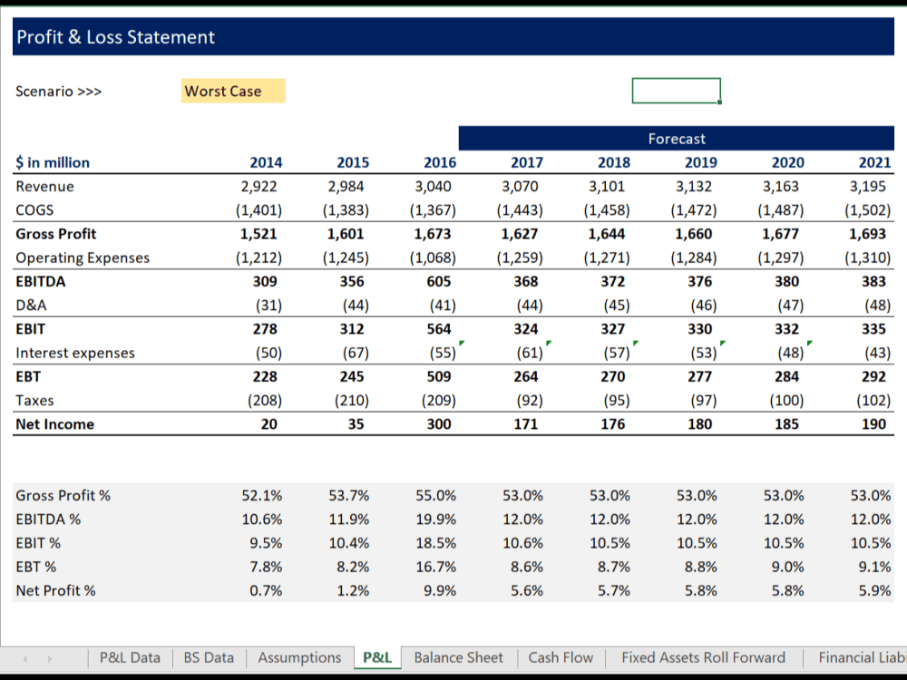 A Comprehensive 3 Statement Financial Model, DCF Model, Ratio Analysis | Upwork