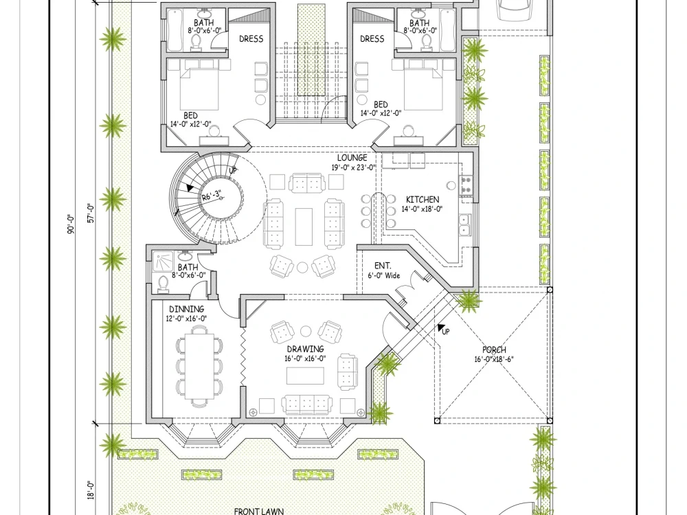 A amazing 2D architectural drawings on autocad | Upwork