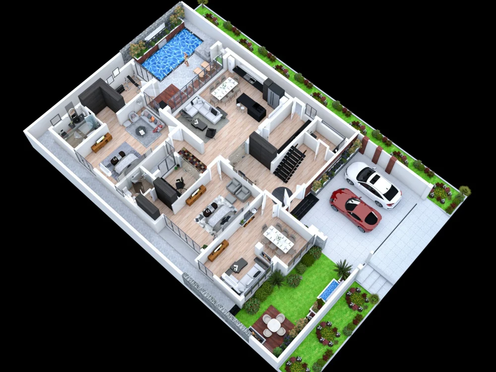 3D Floor Plan Rendering and Furniture Layout Plan | Upwork