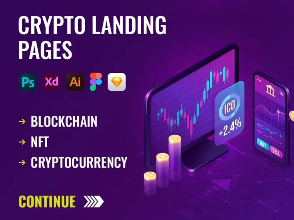 NFT Landing Page NextJS HTML CSS Cryptocurrency Landing Page Design | Upwork