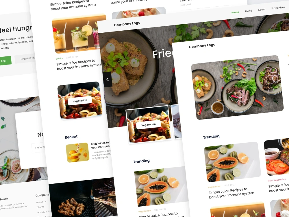 Restaurant landing page and food blog in Figma | Upwork