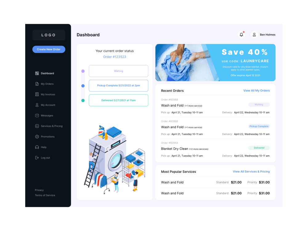 A highly functional dashboard | Upwork
