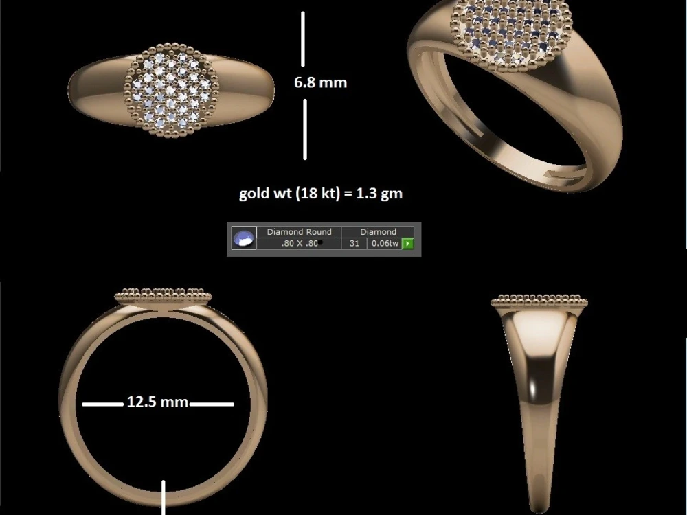Jewelry cad design with diamond. | Upwork