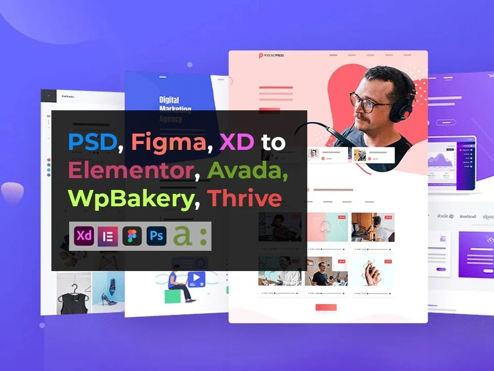XD | PSD | Figma to Elementor | WpBakery | Oxygen builder | Thrive | Avada | Upwork