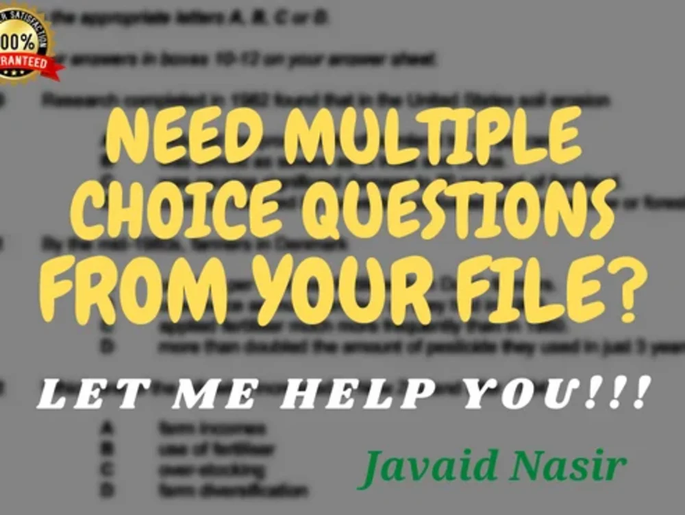 Multiple Choice MCQs, True False test, Quiz Questions Writing | Upwork
