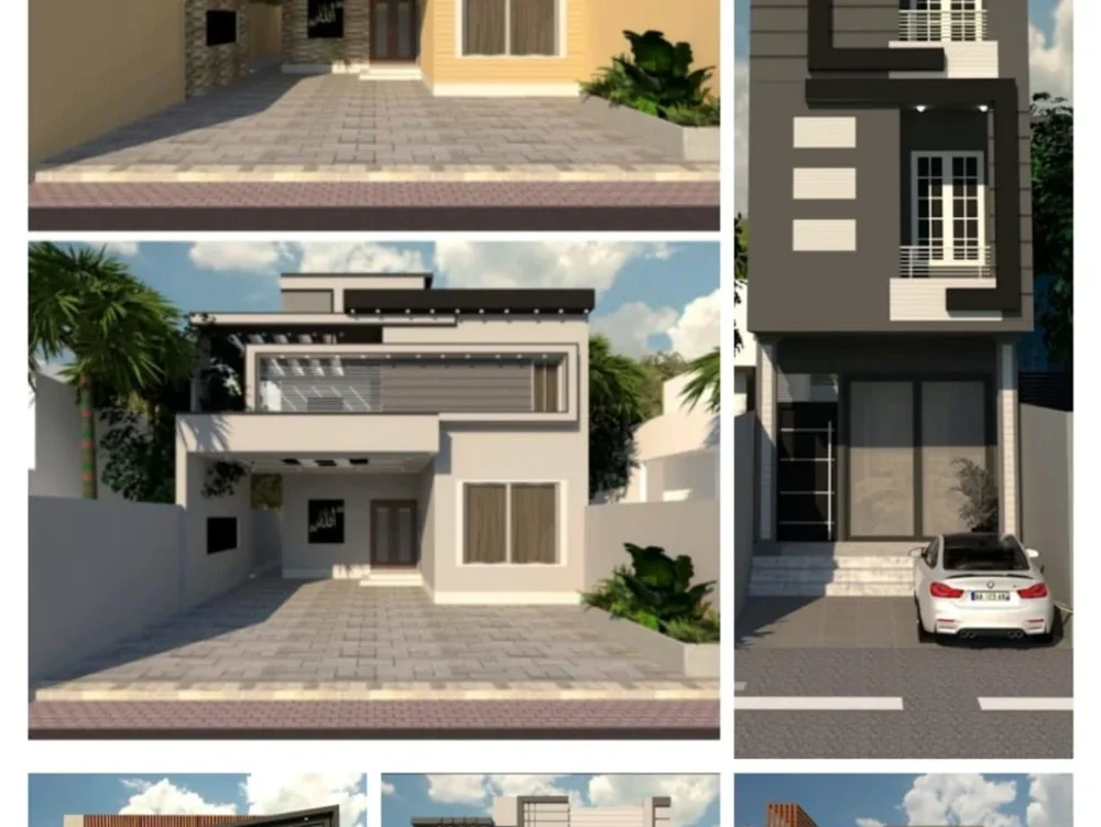Attractive modern house elevation in sketchup | Upwork