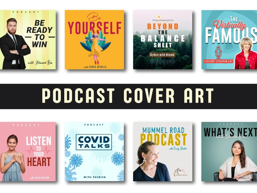 An amazing minimalist podcast cover art | Upwork