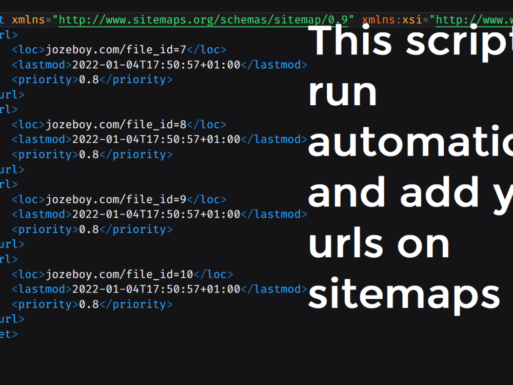 An automatic sitemap generator script XML + HTML for your website | Upwork