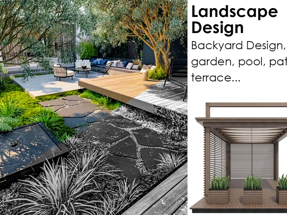 Modern and very functional landscape design for your home, hotel or ...