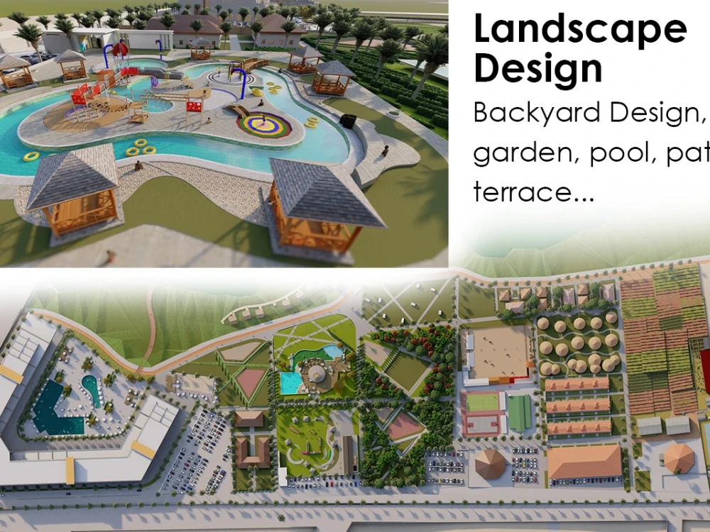 Modern and very functional landscape design for your home, hotel or ...