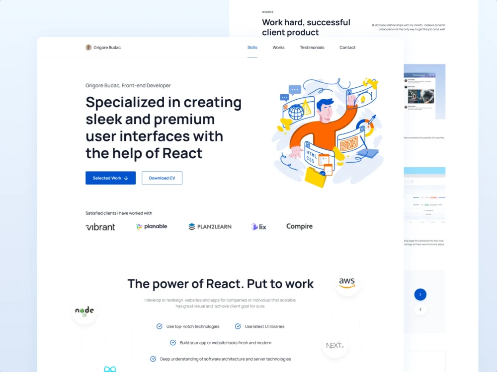 Professional Responsive Portfolio Website with ReactJS and Admin Panel | Upwork