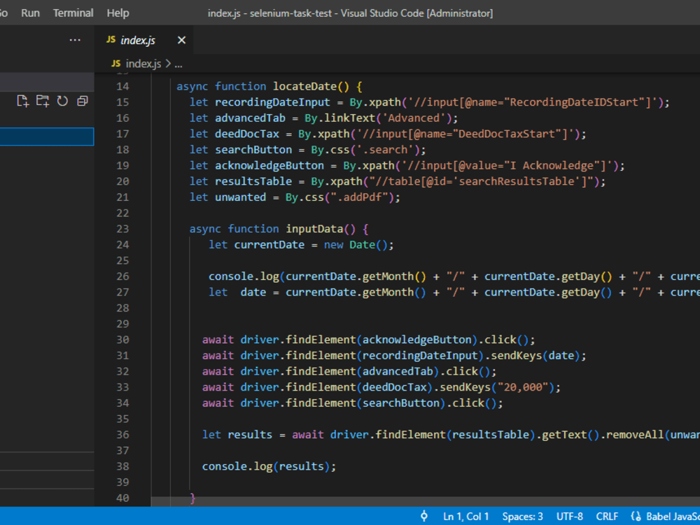 Node.js web scraping & automatization using Selenium | Upwork
