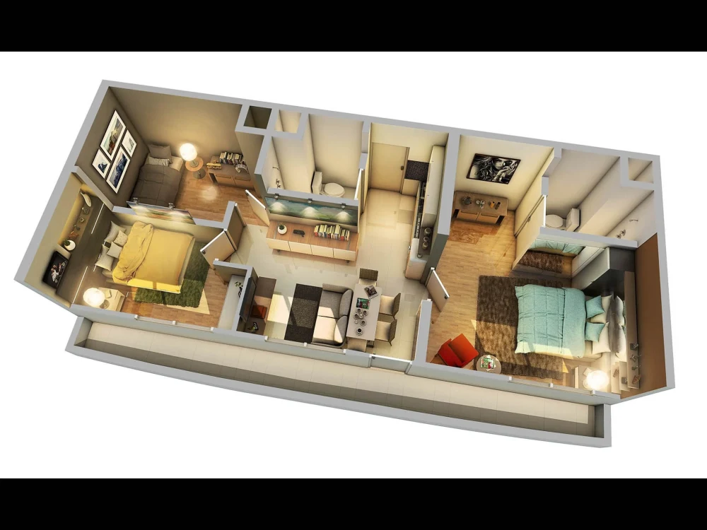 Stunning 3D floor plan rendering | Upwork