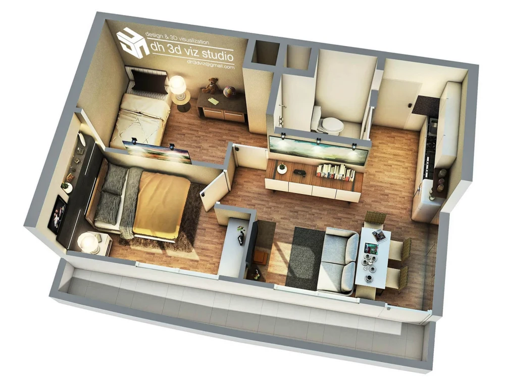 Stunning 3D floor plan rendering | Upwork
