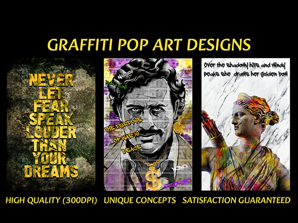 An amazing graffiti pop art canvas wall designs for your etsy store ...