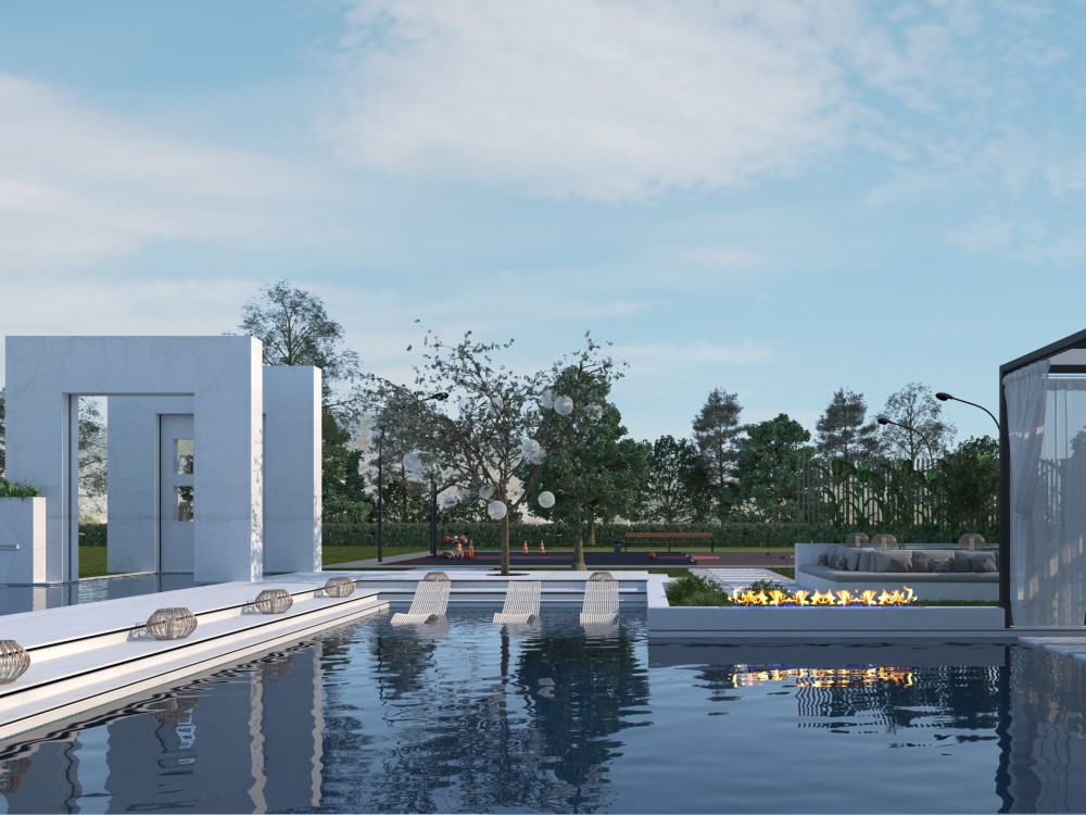 Wonderful design 2d & 3d render of landscape ,backyard ,pool outdoor ...