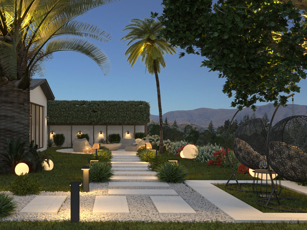 Wonderful design 2d & 3d render of landscape ,backyard ,pool outdoor ...