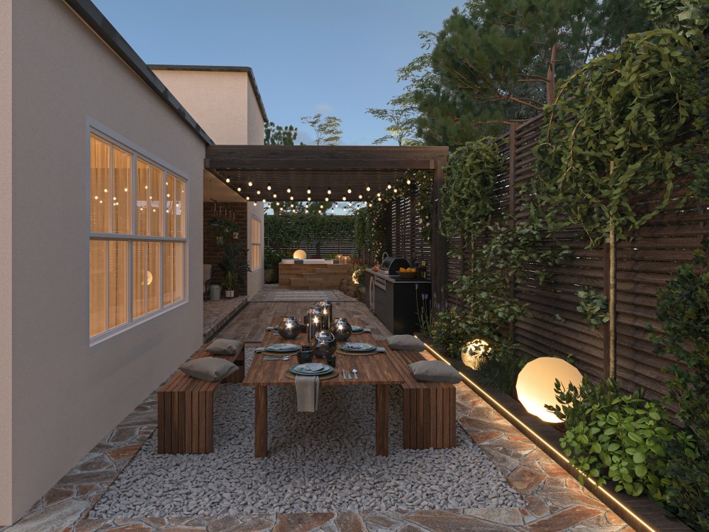 Wonderful design 2d & 3d render of landscape ,backyard ,pool outdoor ...