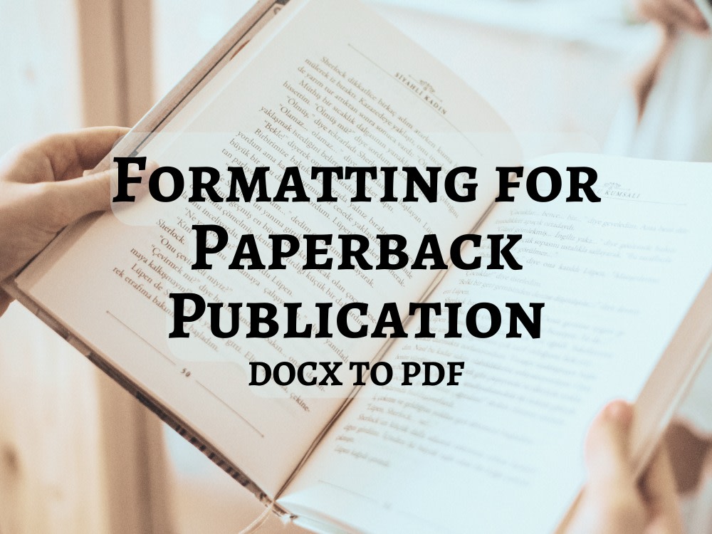 Layout, typesetting, and page design for paperbacks or hard cover books ...