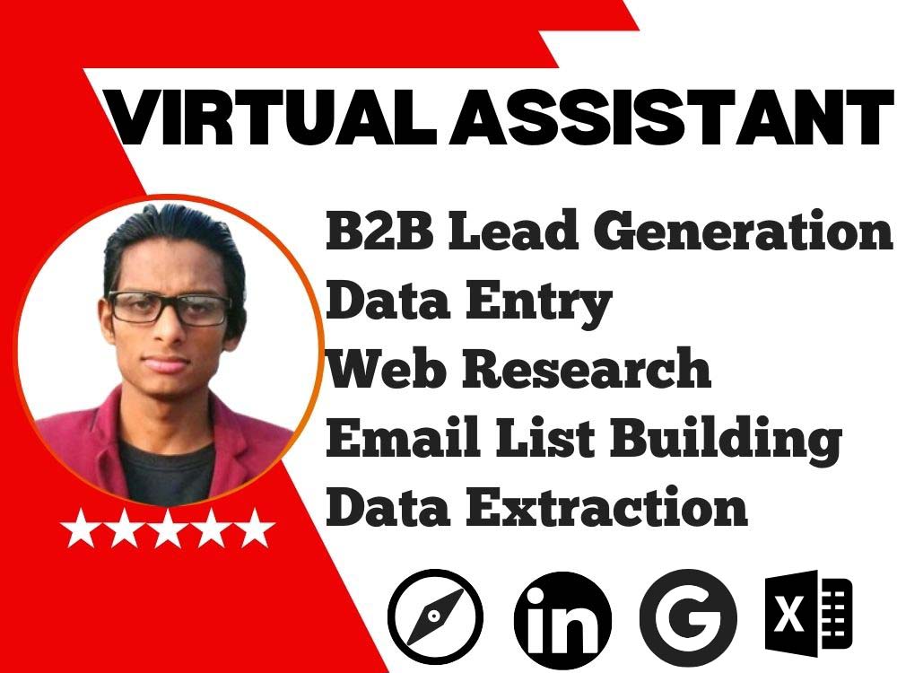 Unlimited virtual assistant B2B lead generation Data Entry Data extraction | Upwork