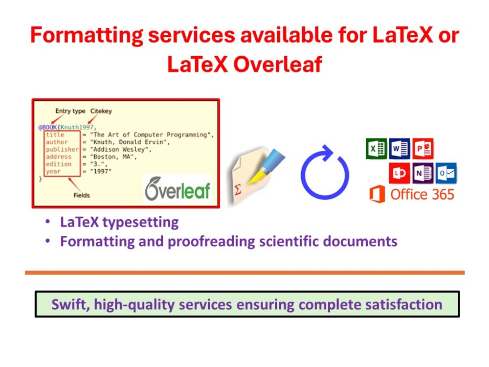"Formatting services for LaTeX or Overleaf." | Upwork