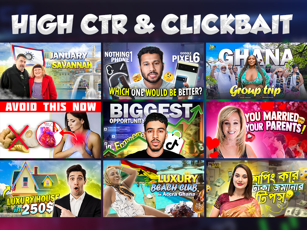 An Attractive high CTR Premium YouTube Thumbnail in 1 hour | Upwork