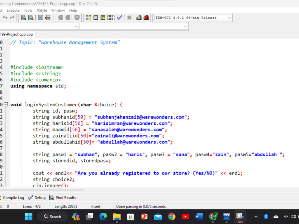 A crazy Warehouse Management Project done by c++. | Upwork