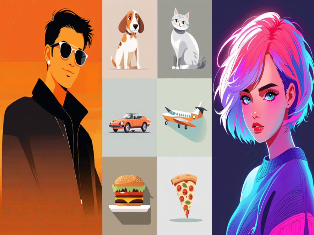 Flat illustration of humans and objects | Upwork