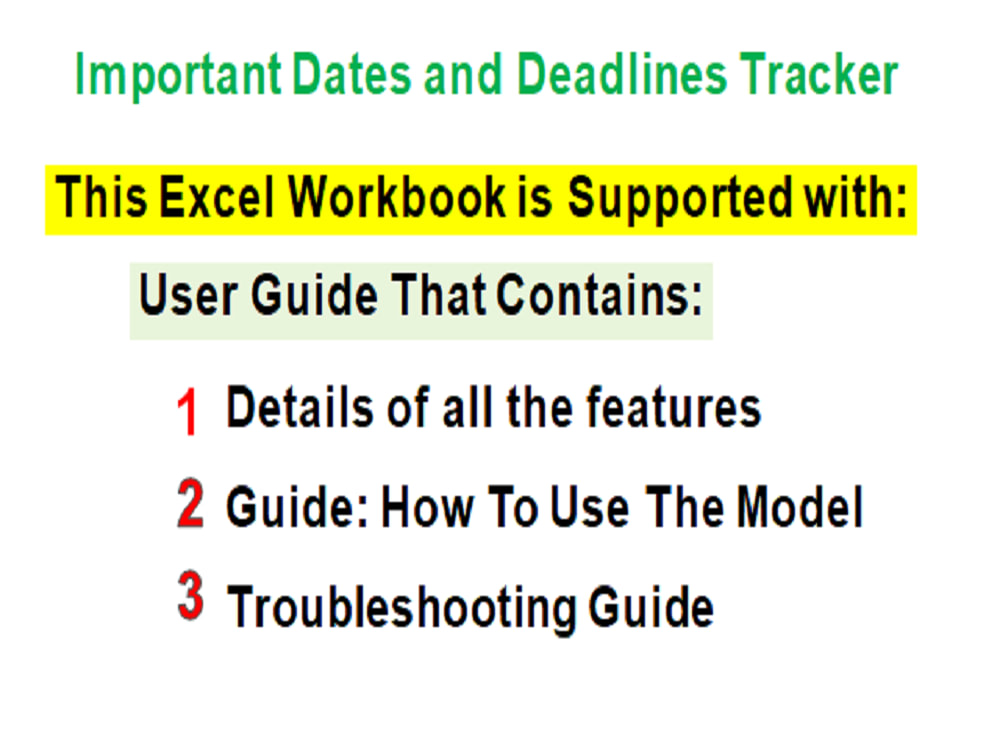 Deadlines, Due Dates, Expiry Dates Tracker Excel Tool | Upwork