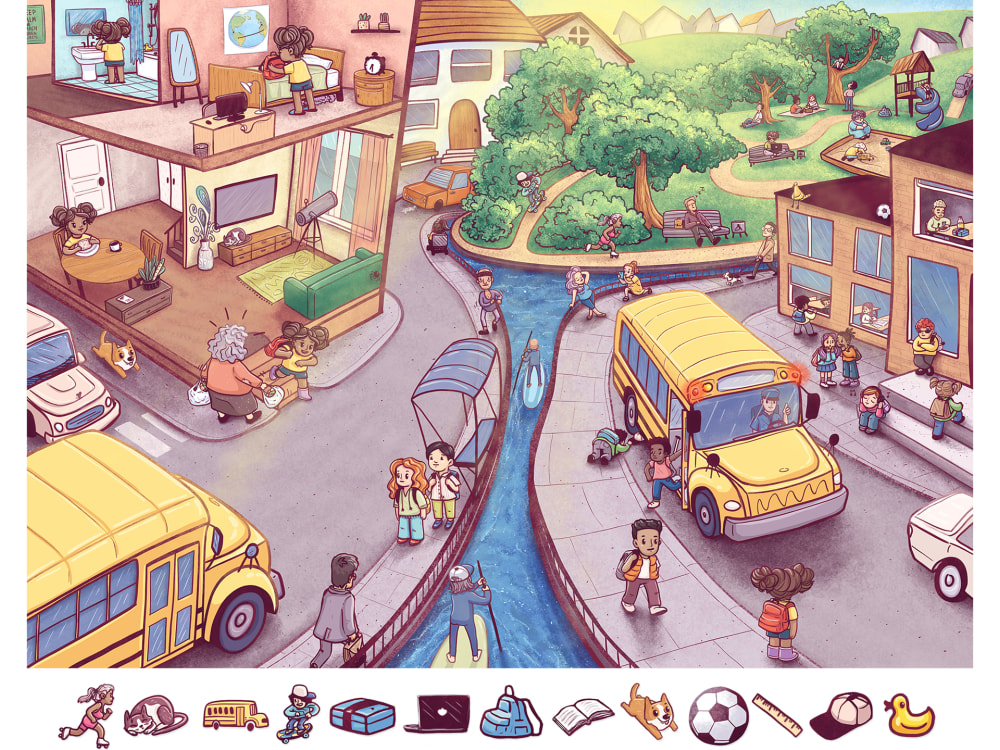 A detailed search-and-find illustration | Upwork