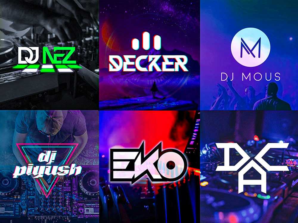 Dj, edm, rave, music producer studio record, and any text logo ...