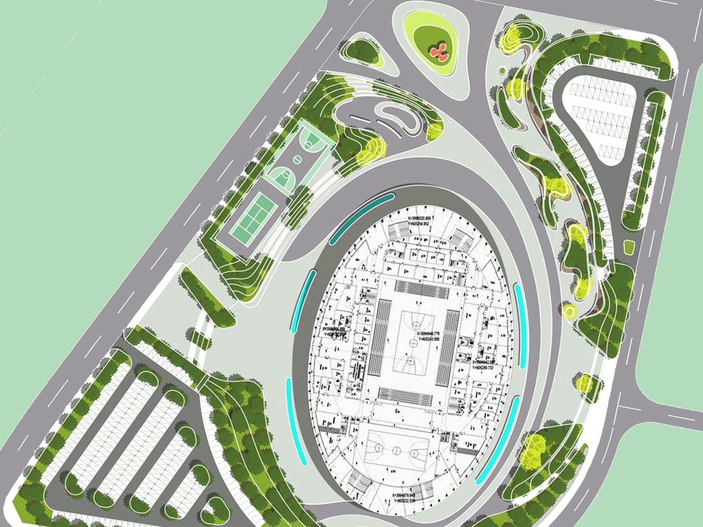 Professionally rendered site plan / landscape masterplan with callouts ...