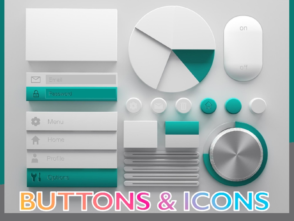 Icon & Buttons Design for web design and mobile app design | Upwork