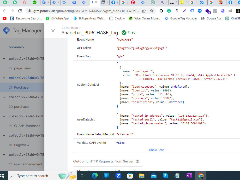 Snapchat conversion api setup with google tag manager GTM | Upwork