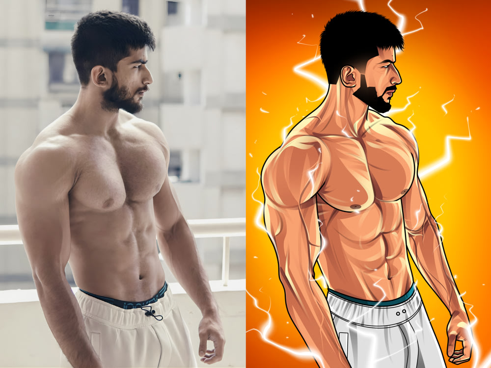 A crazy portrait illustration from your own picture within 24 hours ...