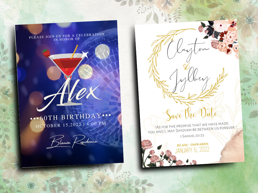 Digital Invitation (Soft Copy or Picture Output) | Upwork