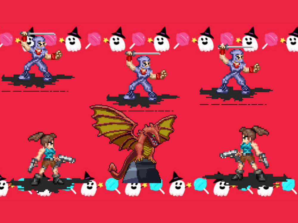 2d game character pokemon pixel art animation sprite sheet, scenery nft ...