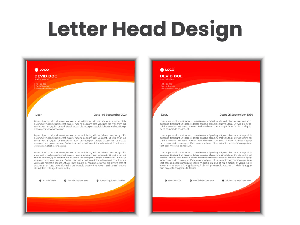 Design professional letterhead with modifiable word template. | Upwork