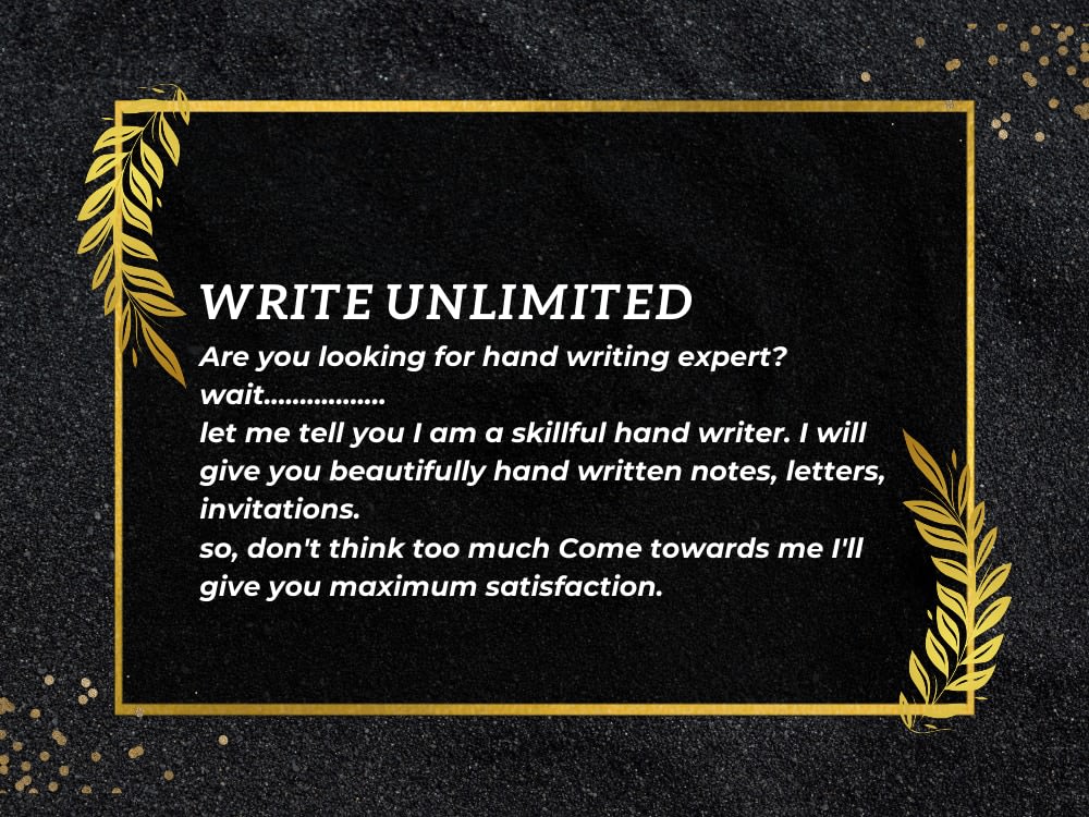 Fantastic hand written assignments, notes, letters, invitations . | Upwork