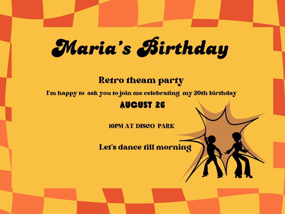 A retro them Birthday party invitation | Upwork