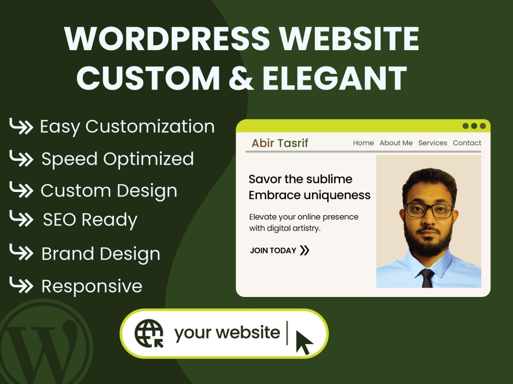 An elegent, responsive and easy customizable wordpress website with builder | Upwork