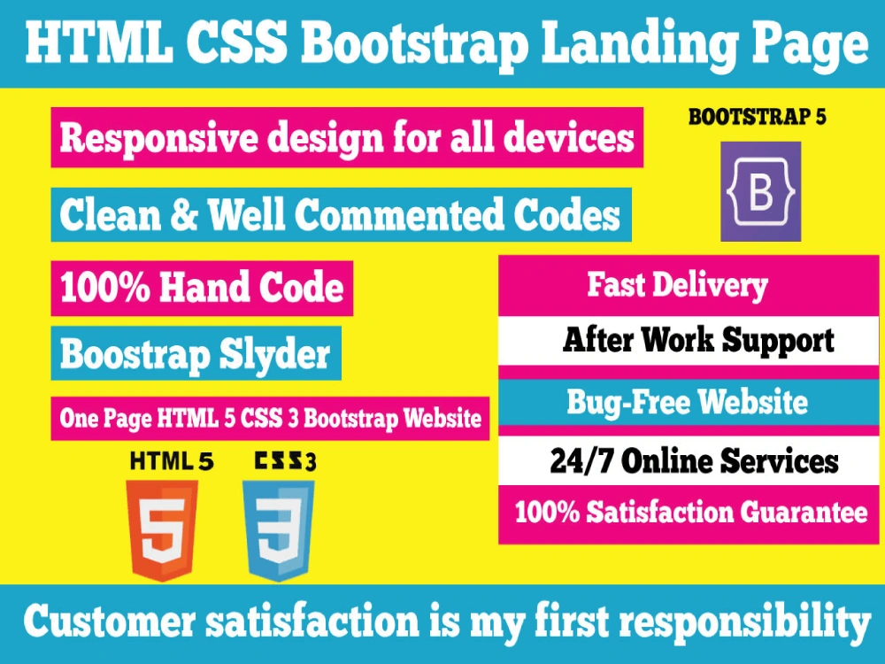 Design landing page, and HTML CSS bootstrap website | Upwork