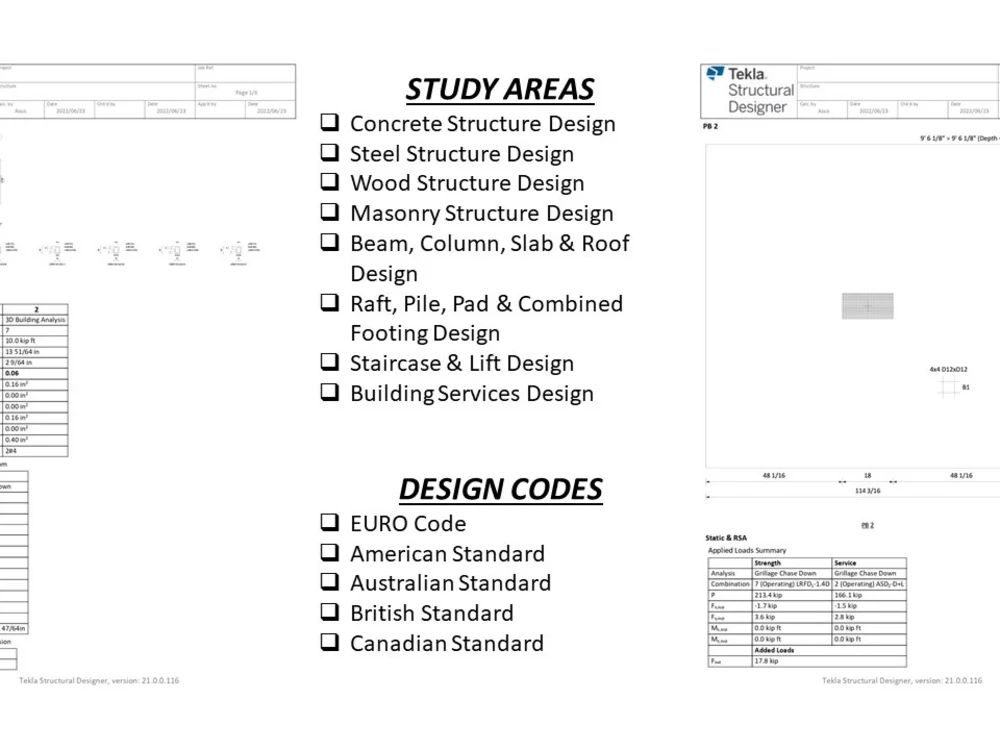A complete structural design report & detailed drawing for the ...